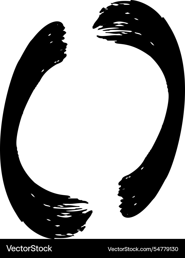 Rounded brackets parenthesis symbol brushstroke Vector Image