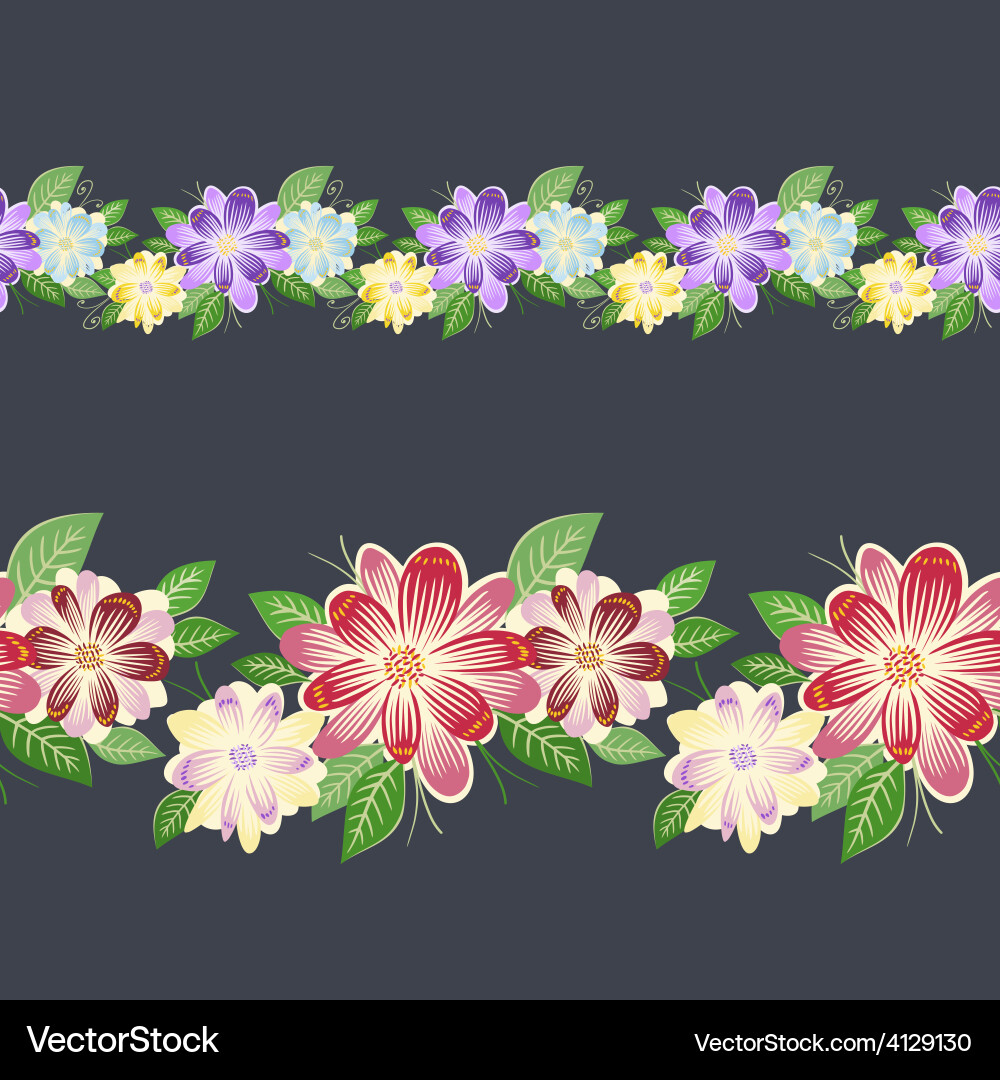 Seamless floral border Royalty Free Vector Image