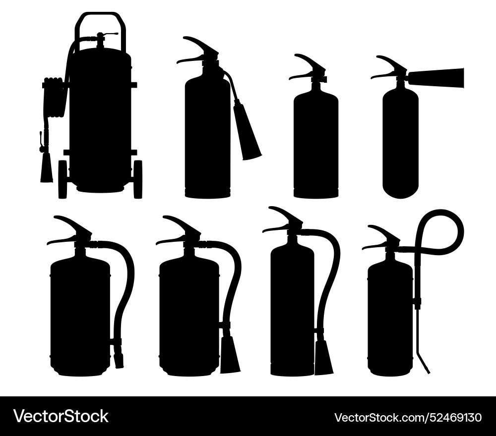 Set of extinguishers icon isolated on white Vector Image