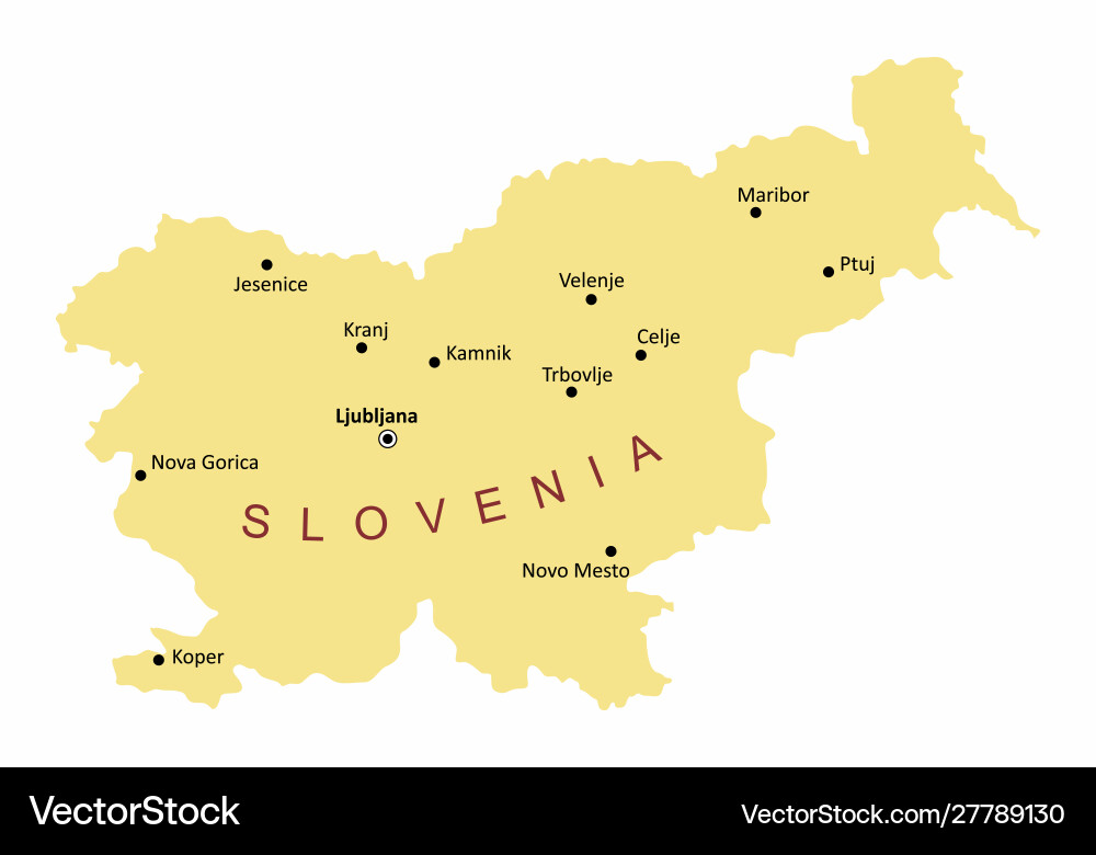 Slovenia cities map Royalty Free Vector Image - VectorStock