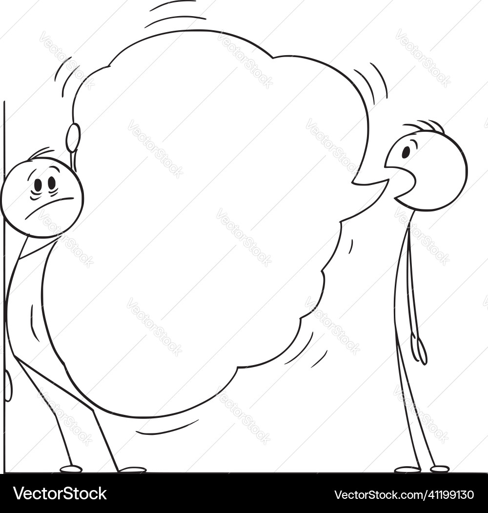 Talkative person talking too much cartoon stick Vector Image