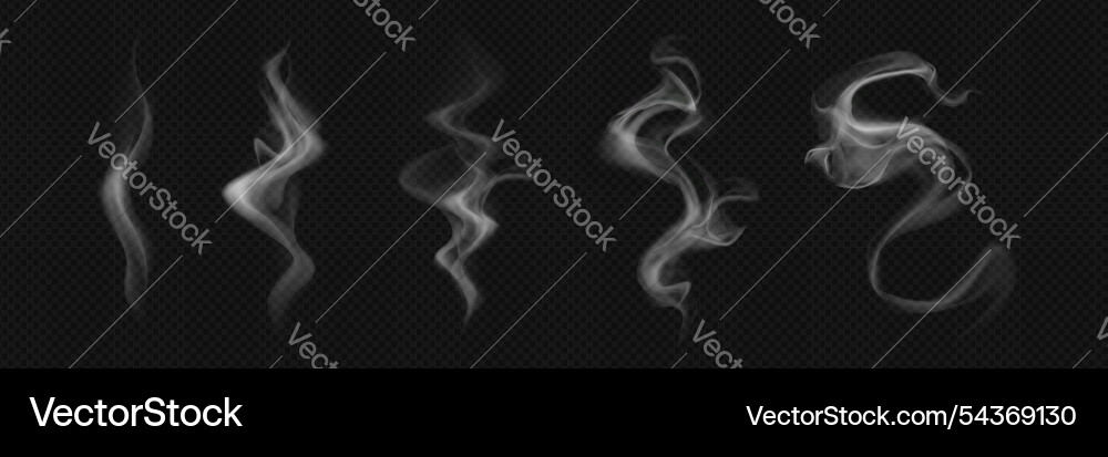 White realistic smoke elements Royalty Free Vector Image