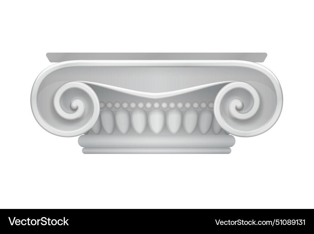 3d greek column capital realistic chapiter Vector Image