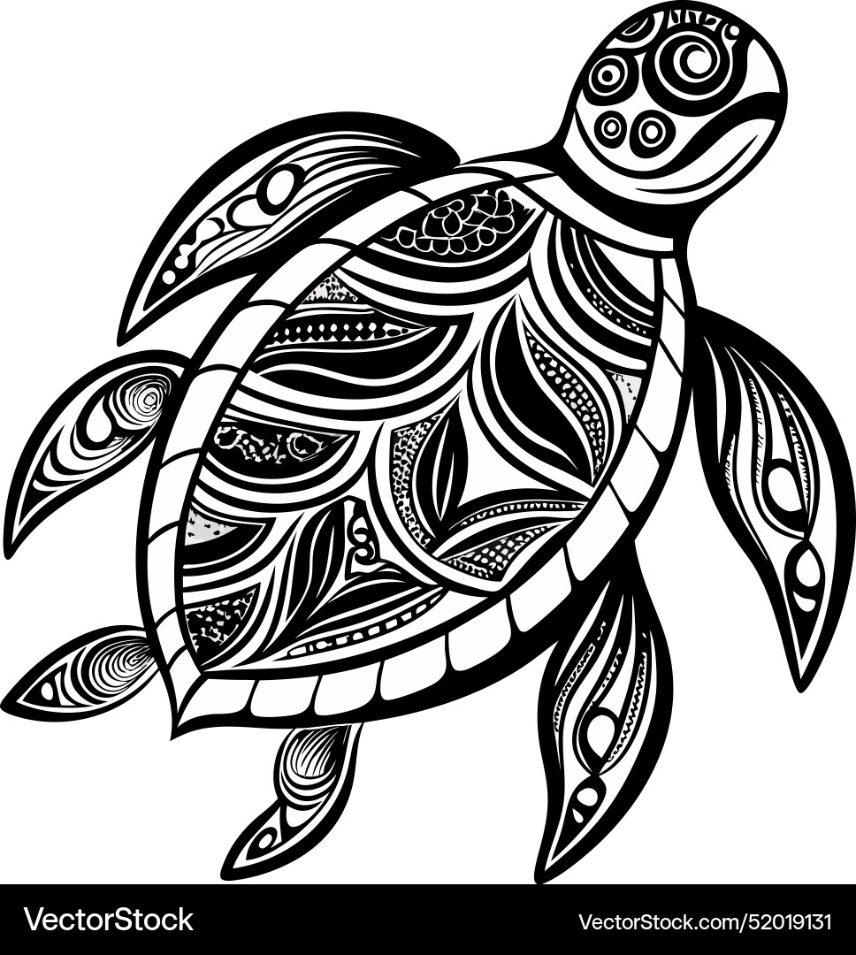 Beautiful turtle mandala arts isolated on white Vector Image