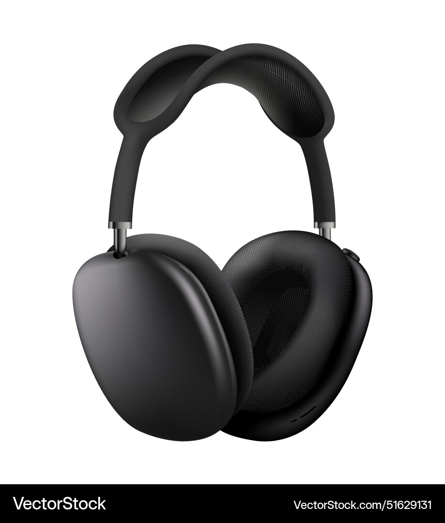 Black wireless headphones apple airpods max Vector Image