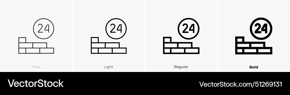 Construction icon thin light regular and bold Vector Image