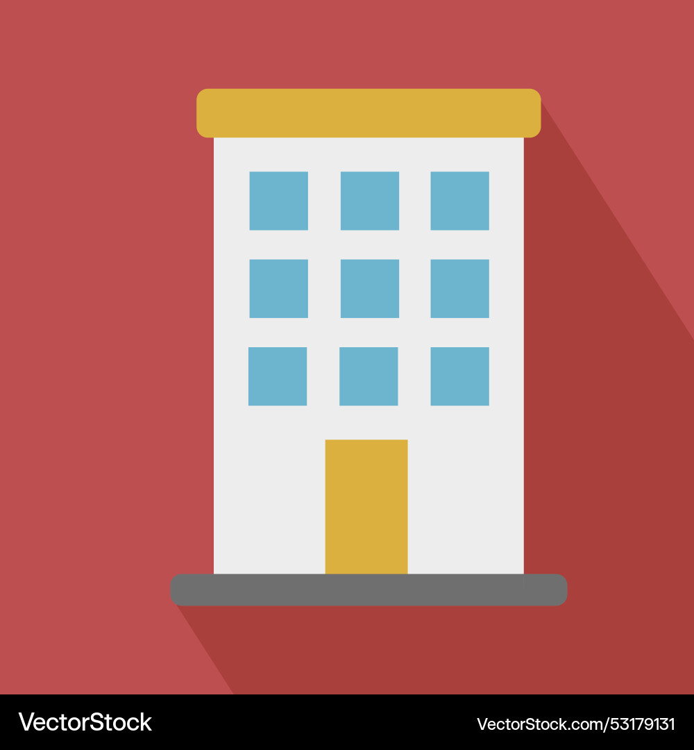 Flat design commercial building icon simple real Vector Image