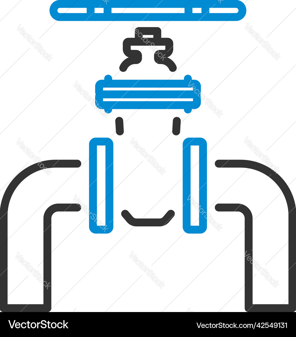 Icon of pipe with valve Royalty Free Vector Image