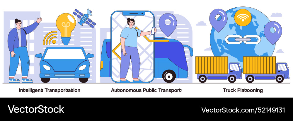 Intelligent transportation system autonomous Vector Image