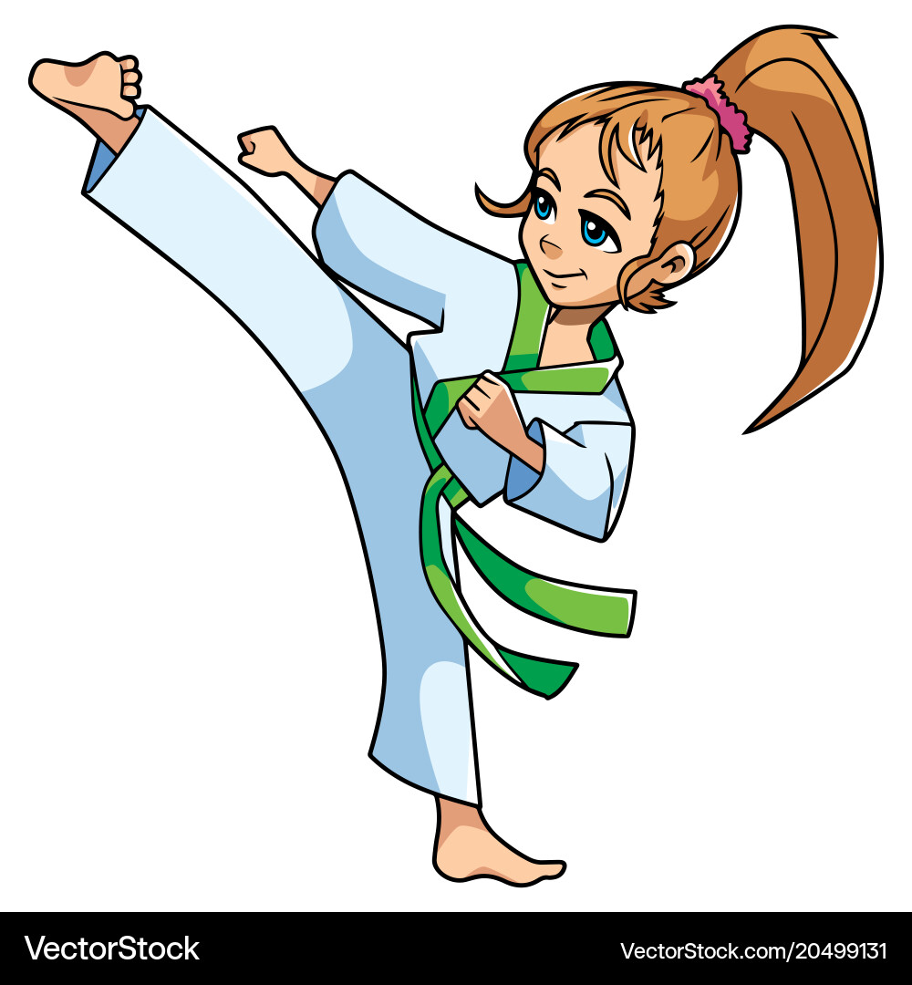 Karate Girl Stance Royalty Free Vector Image - VectorStock