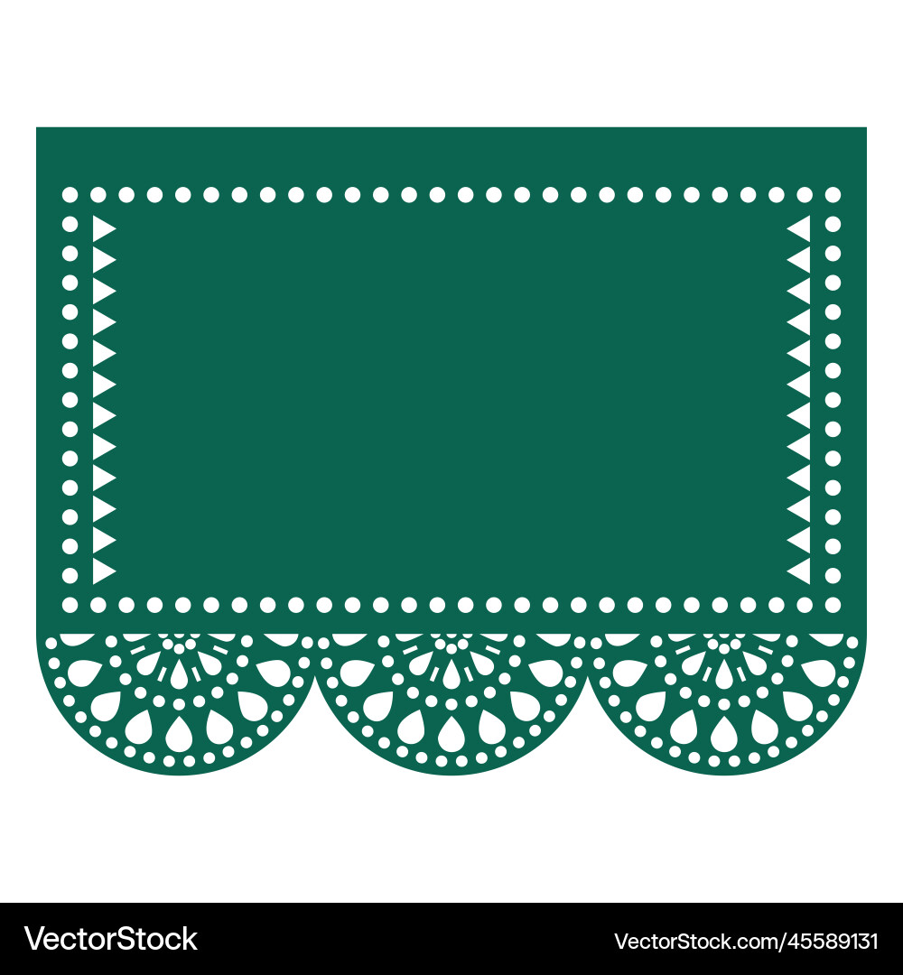 Papel picado green template design with emp Vector Image