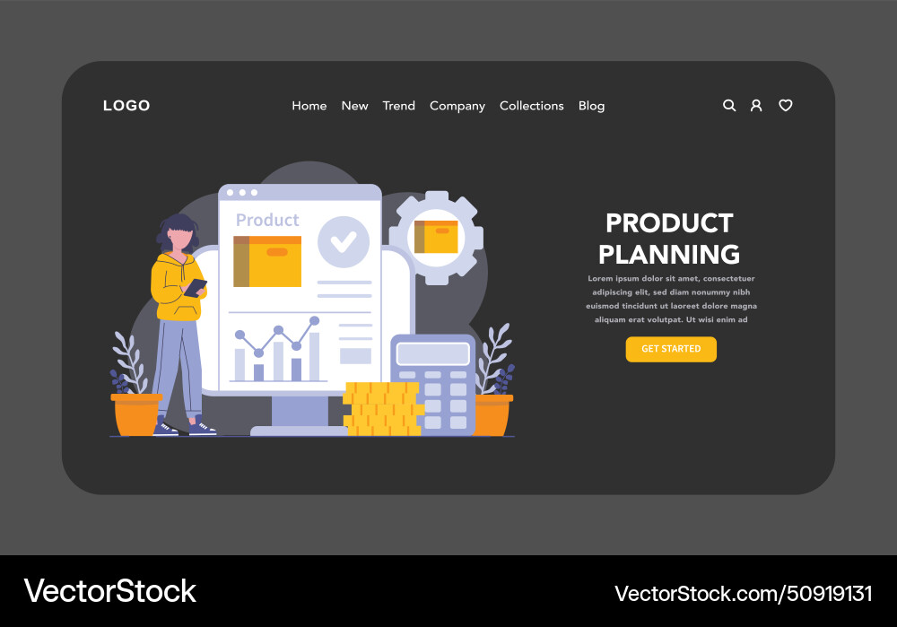 Product development concept flat Royalty Free Vector Image