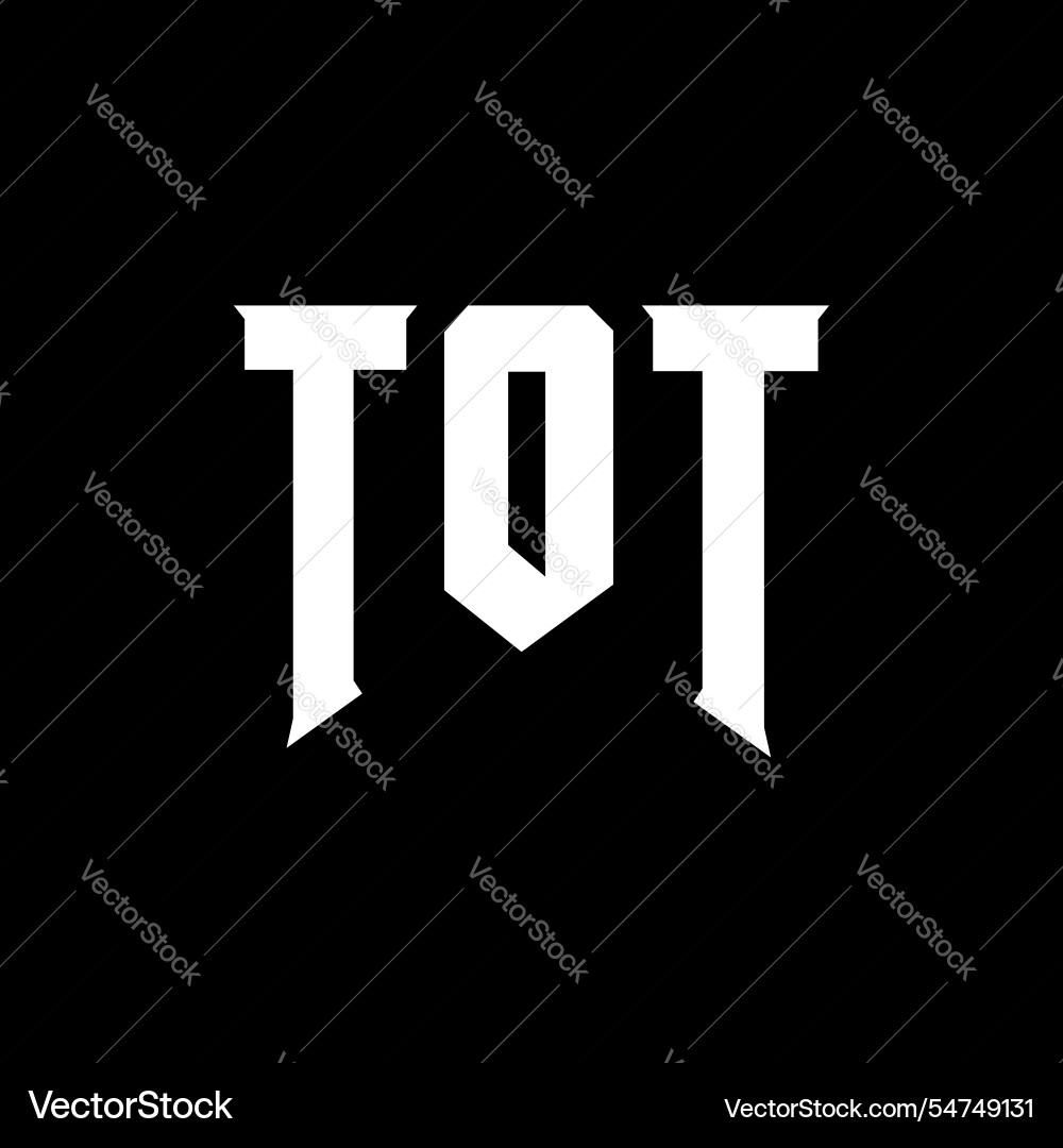 TOT Letter Logo - Modern Tech Brand Royalty Free Vector