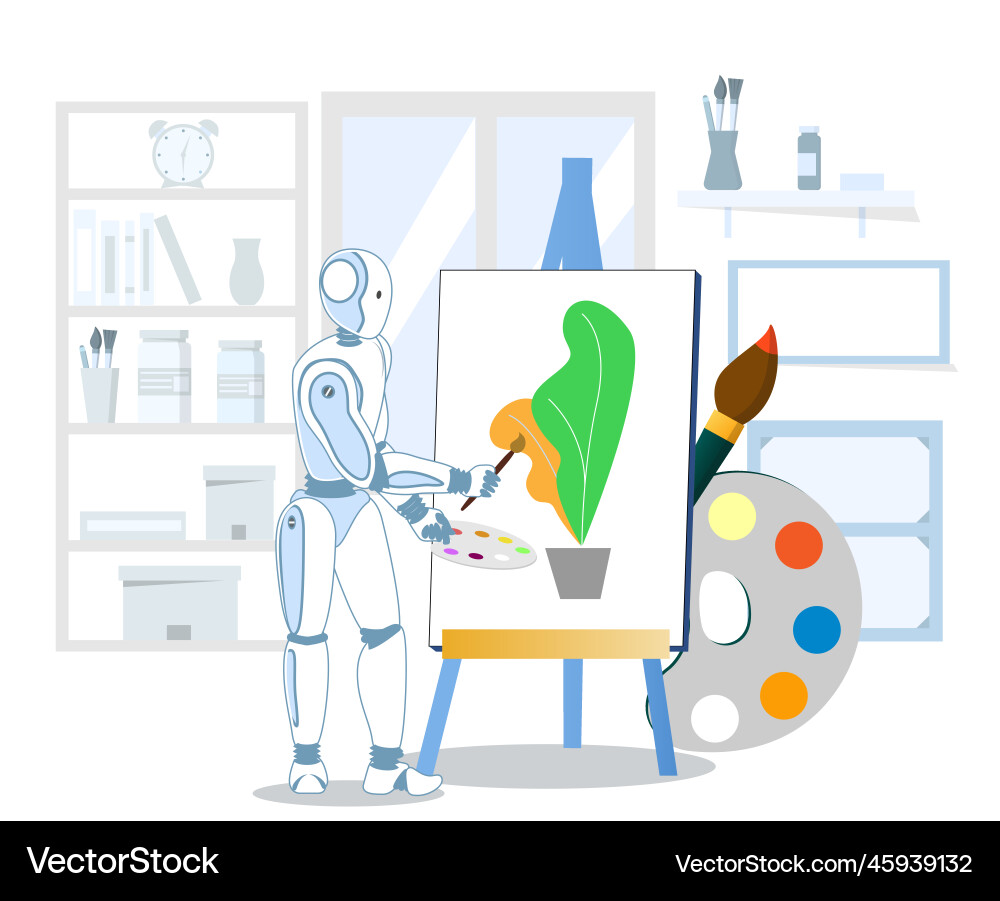 Ai drawing to create or generate artwork Vector Image
