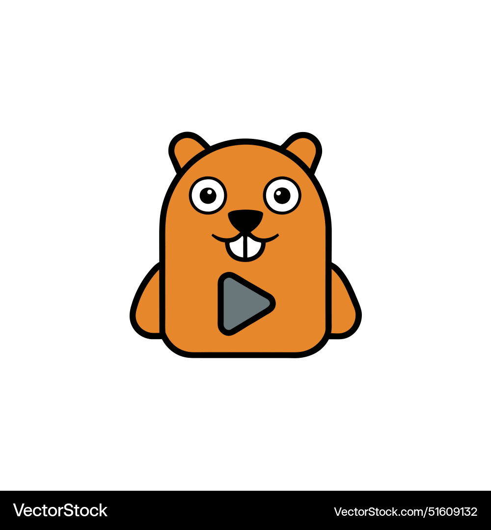 Beaver play icon Royalty Free Vector Image - VectorStock