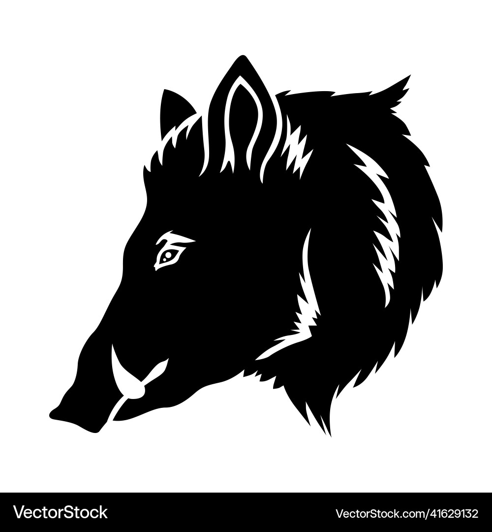 Boar head profile icon Royalty Free Vector Image