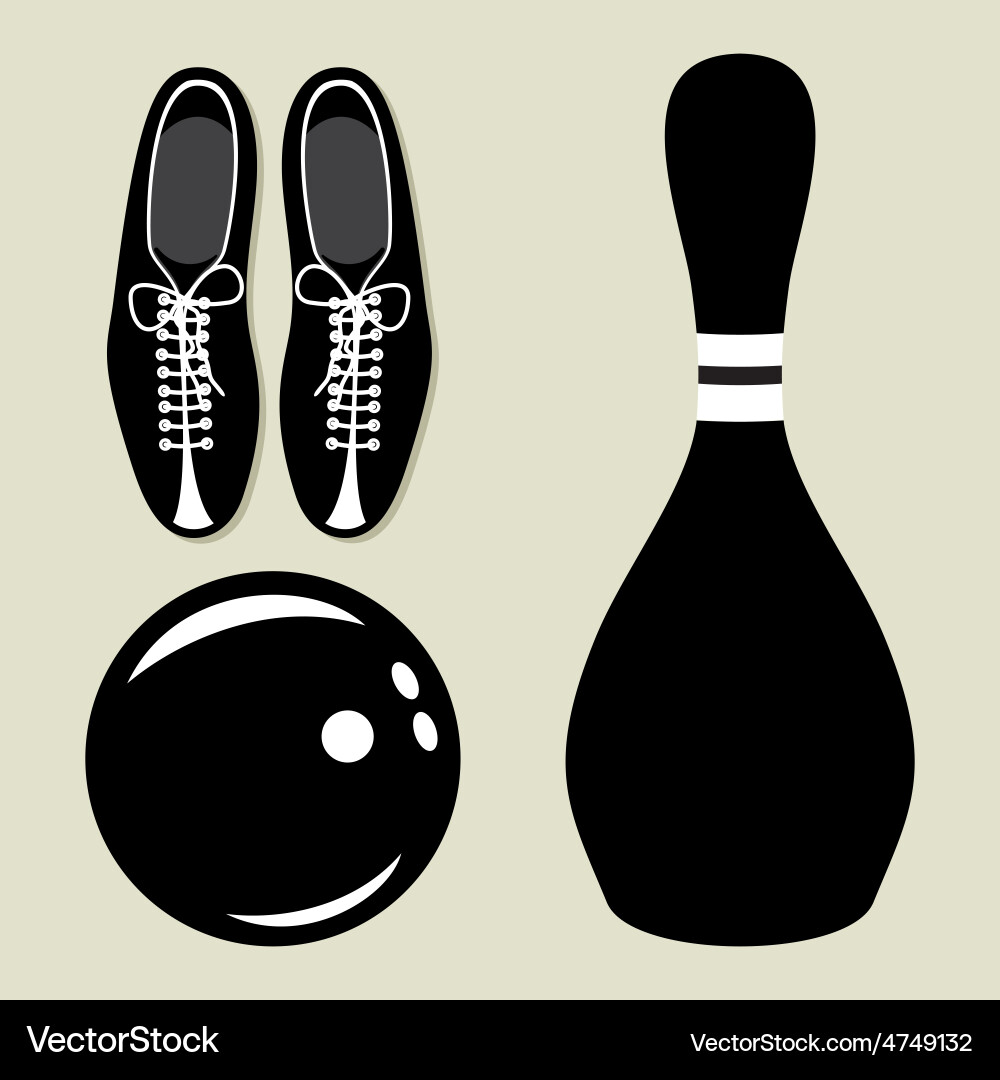 Bowling set1 resize Royalty Free Vector Image - VectorStock