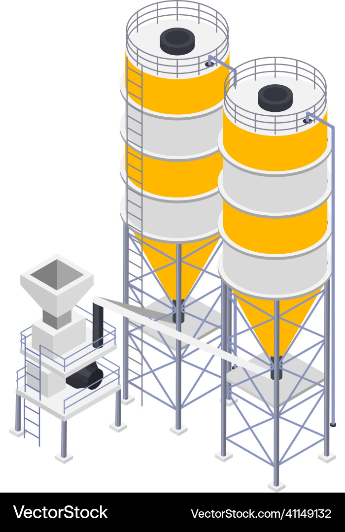 Concrete cement production icon Royalty Free Vector Image