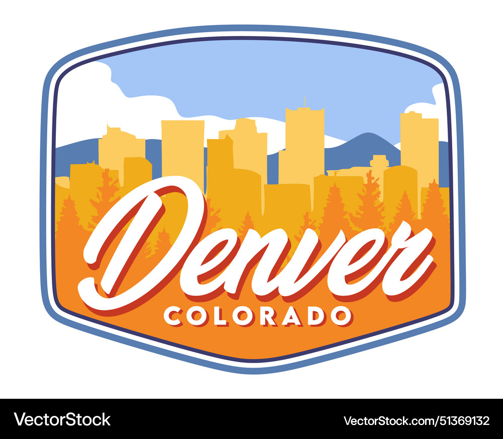 Denver colorado with beautiful views Royalty Free Vector