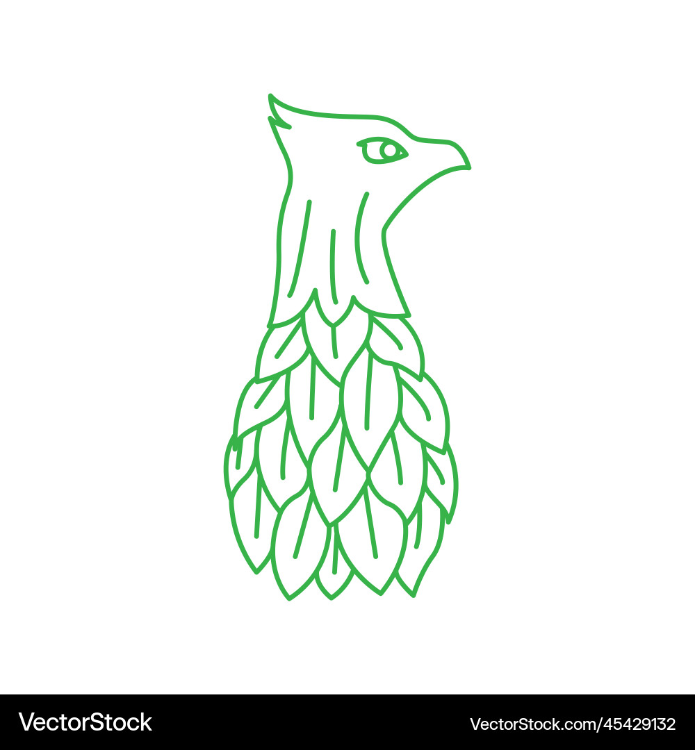 Eagle line art icon logo Royalty Free Vector Image