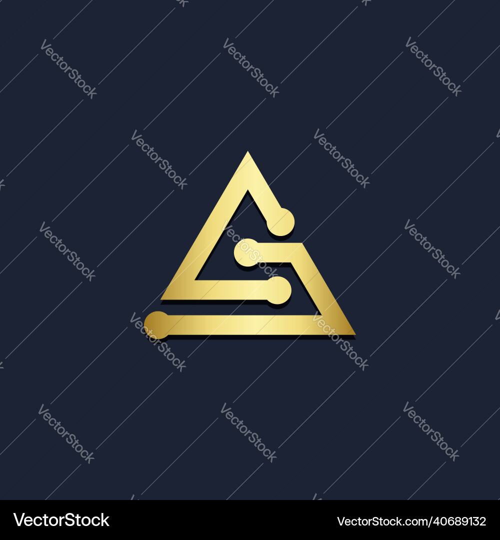 Gold Triangle S Logo Royalty Free Vector Image