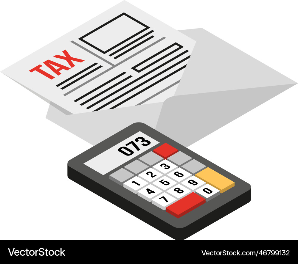 Isometric Tax Payment Icon Royalty Free Vector Image