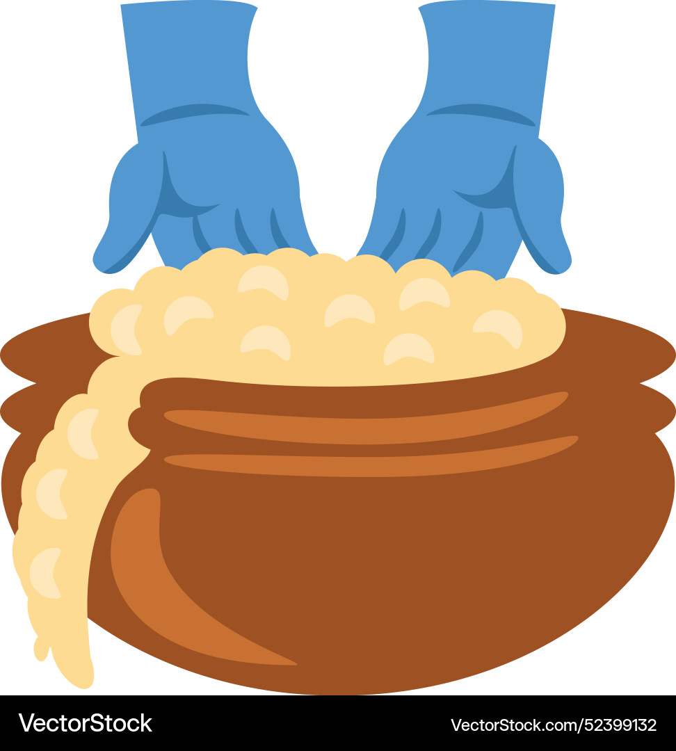 Lord krishna hands with makhan cream Royalty Free Vector