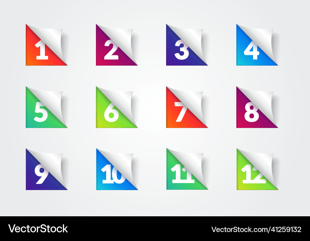 Peeled Corner Bullet Points Royalty Free Vector Image