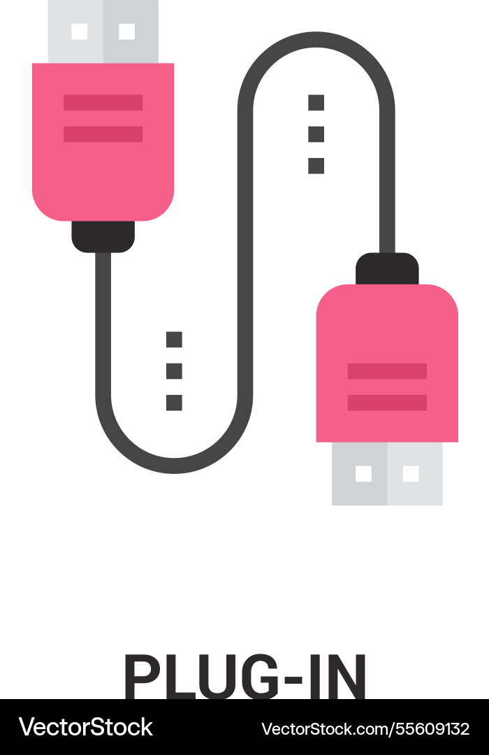 Plug in flat icon design concept Royalty Free Vector Image