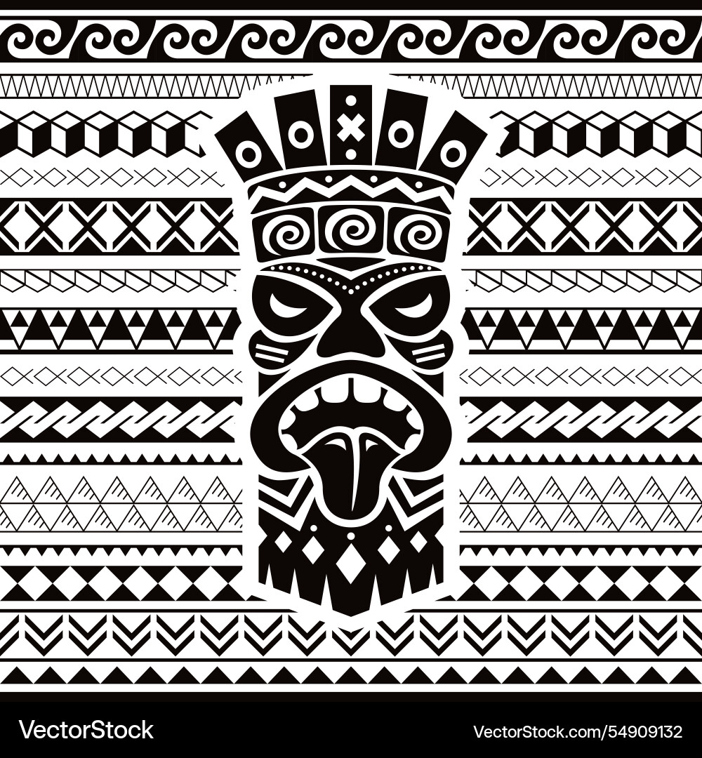 Polynesian maori geometric seamless pattern Vector Image