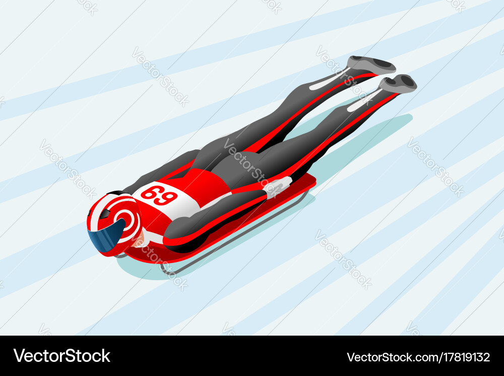 Skeleton sled race winter sports Royalty Free Vector Image