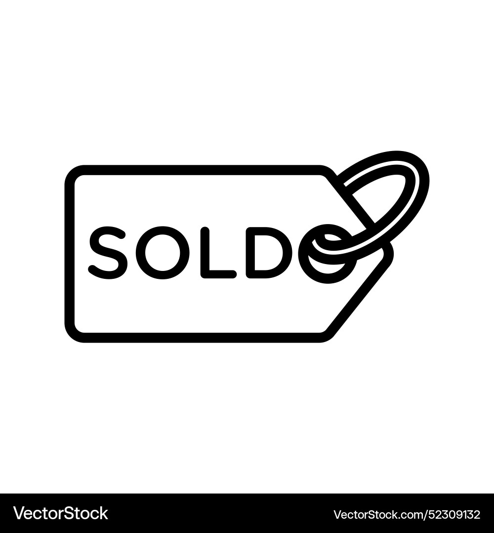 Sold icon linear logo mark in black and white Vector Image