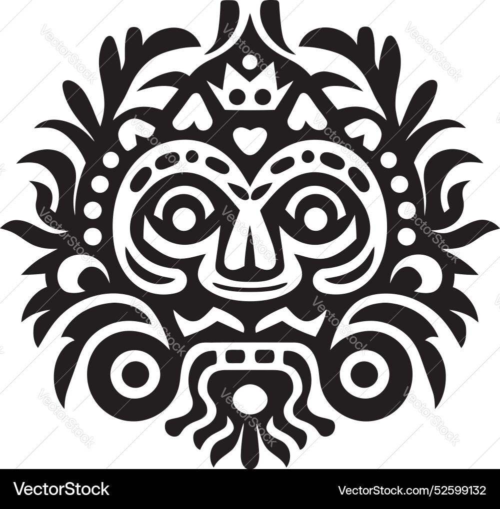 Tribal treasures dayak pattern icon embracing Vector Image
