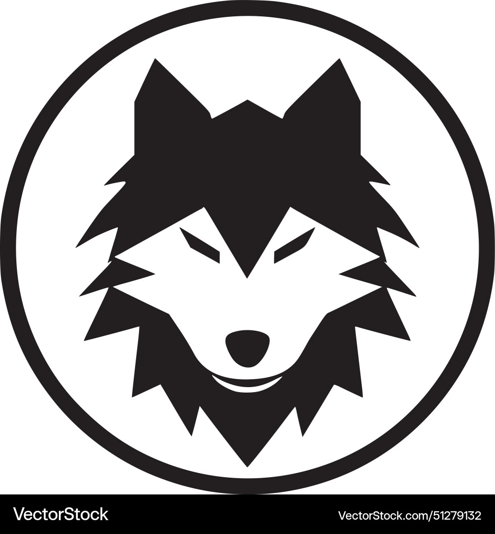 Wolf - black and white isolated icon Royalty Free Vector