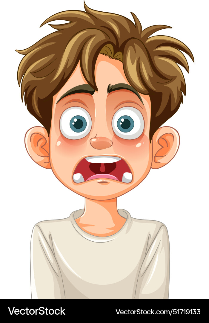 A boy with shocked facial expression Royalty Free Vector