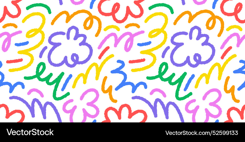 Abstract drawing doodle seamless pattern creative Vector Image