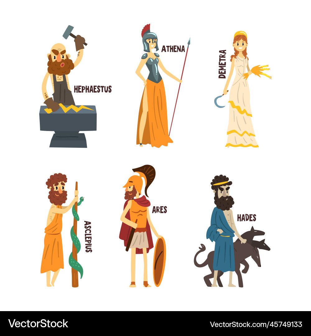 Ancient greek gods and mythological deities Vector Image