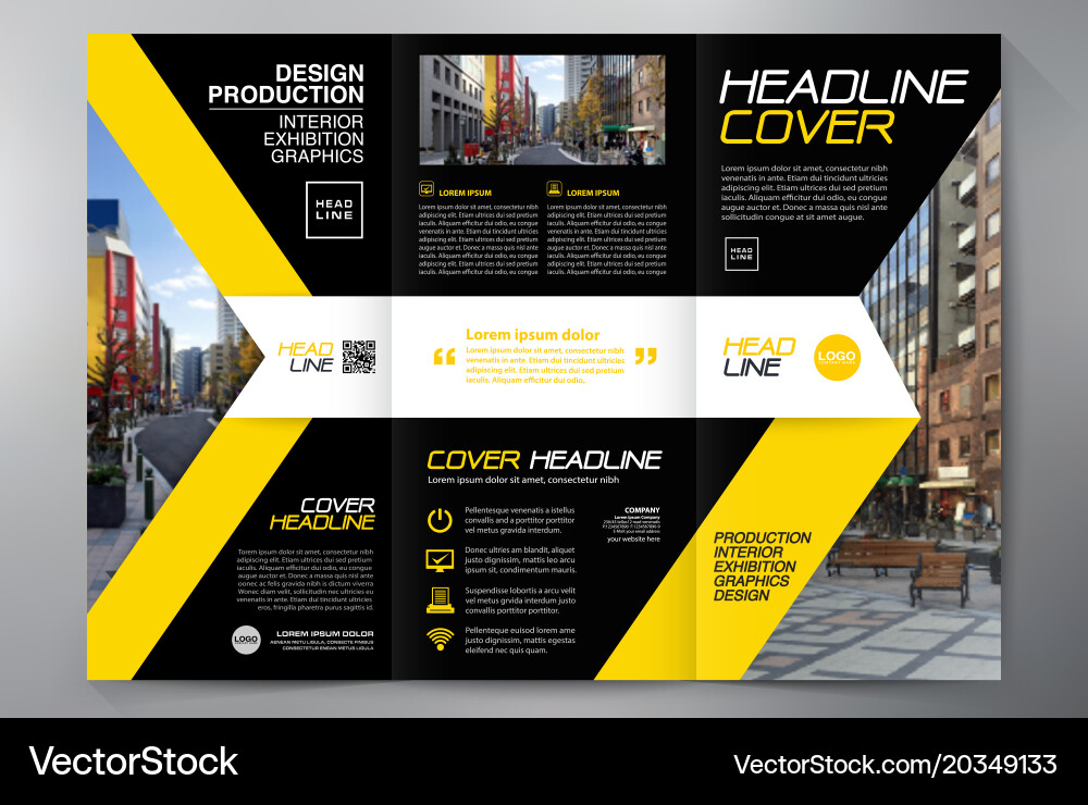 Brochure 3 fold flyer design a4 template Vector Image
