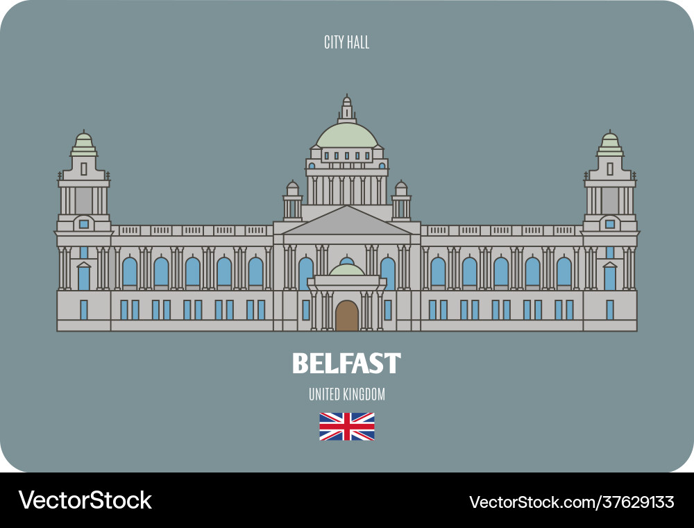 City hall in belfast uk Royalty Free Vector Image