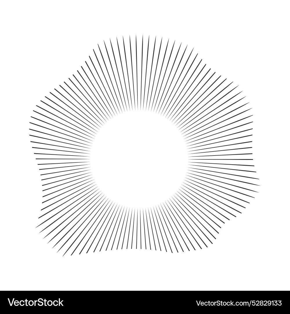 Concentric audio rhythm line radial circle sound Vector Image
