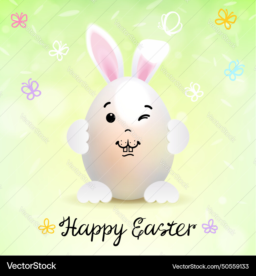 Funny easter egg with bunny Royalty Free Vector Image