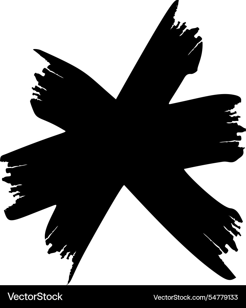 Hand-drawn doodle asterisk brush stroke Royalty Free Vector