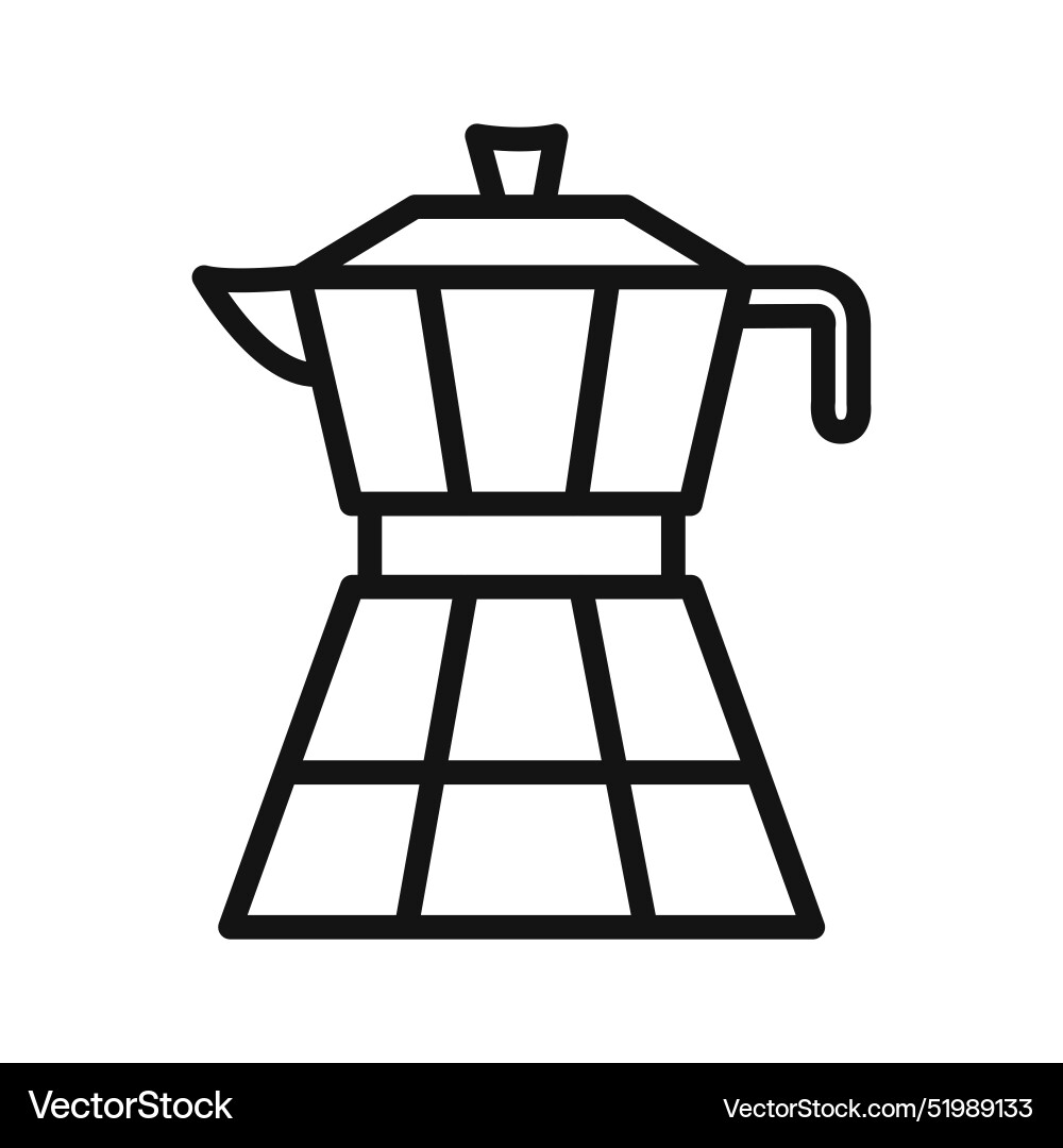 Moka pot icon mark in filled style Royalty Free Vector Image