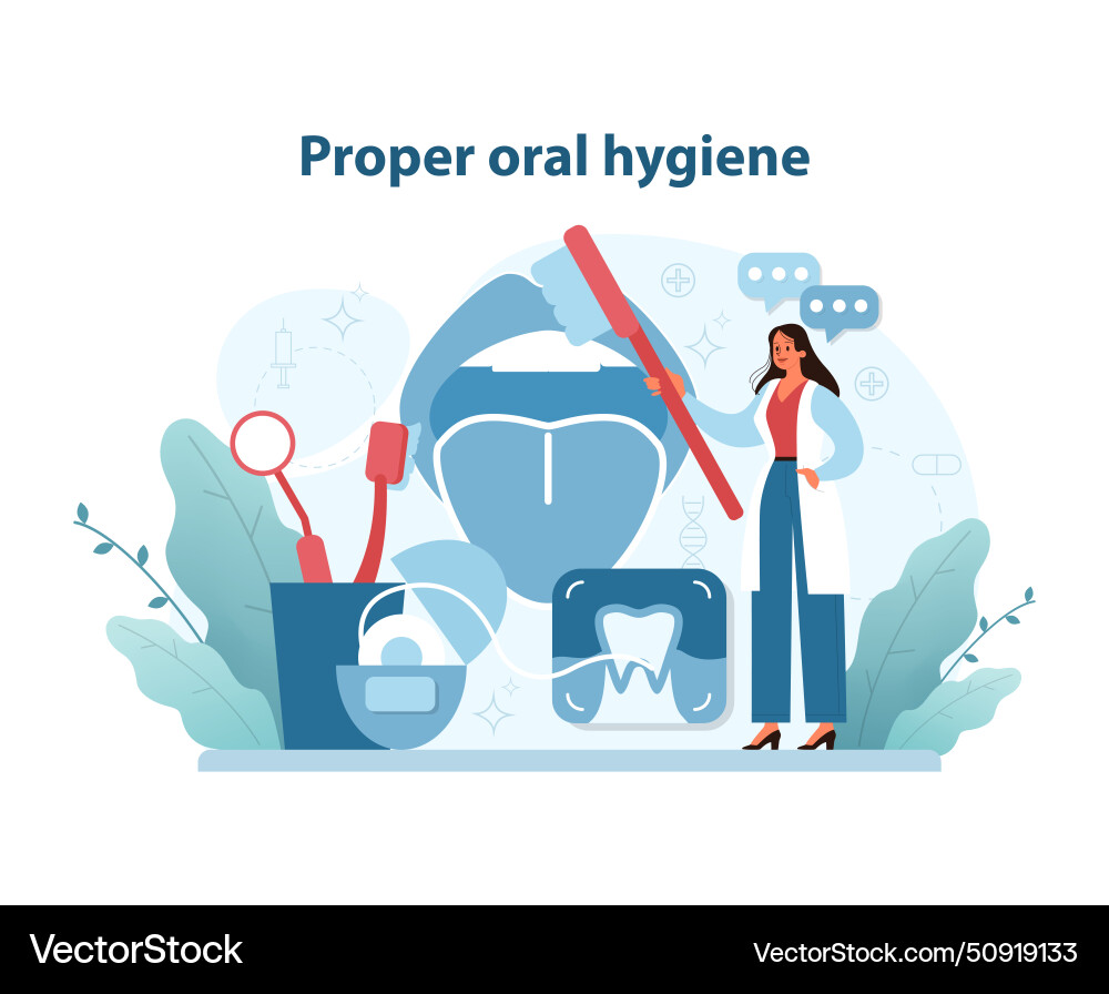 Oral hygiene concept engaging Royalty Free Vector Image