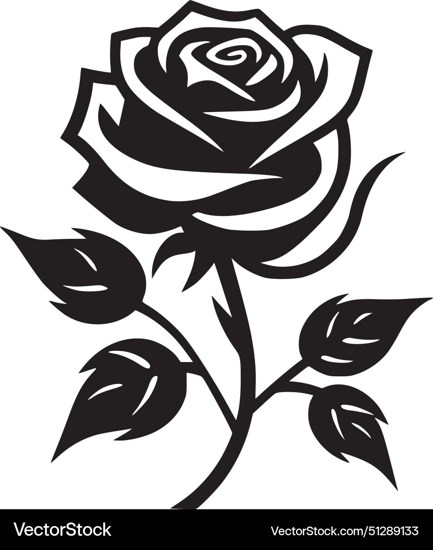 Rose - minimalist and flat logo Royalty Free Vector Image