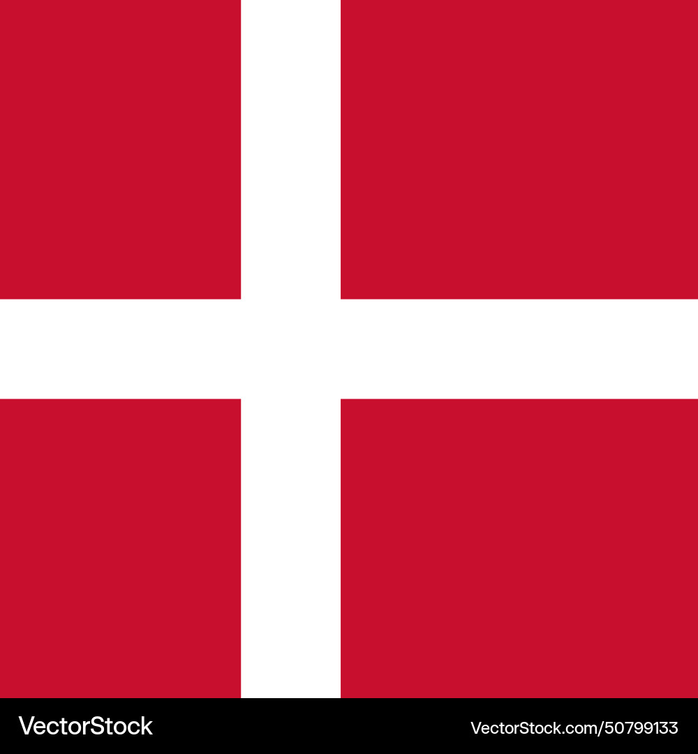 Square flag of denmark Royalty Free Vector Image