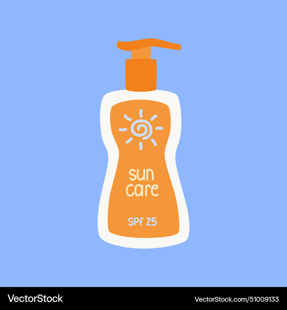 Sunscreen with a pump Royalty Free Vector Image
