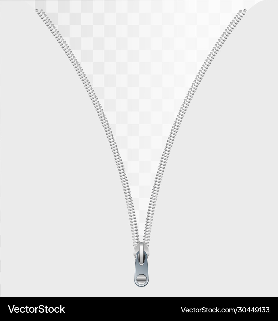 Zipper concept as an open interlocking metal Vector Image