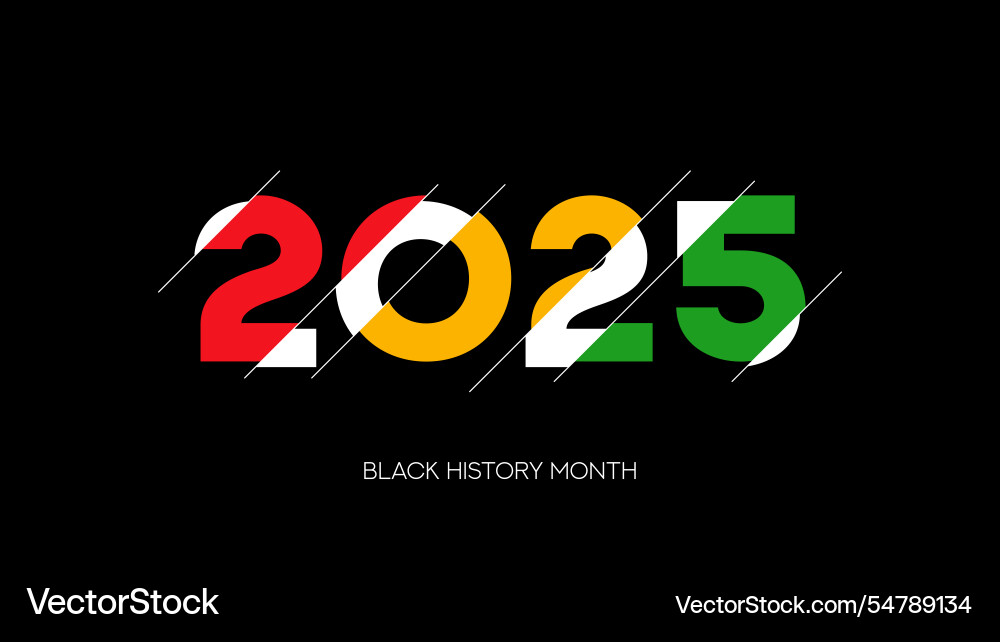 Black history month banner 2025 Royalty Free Vector Image
