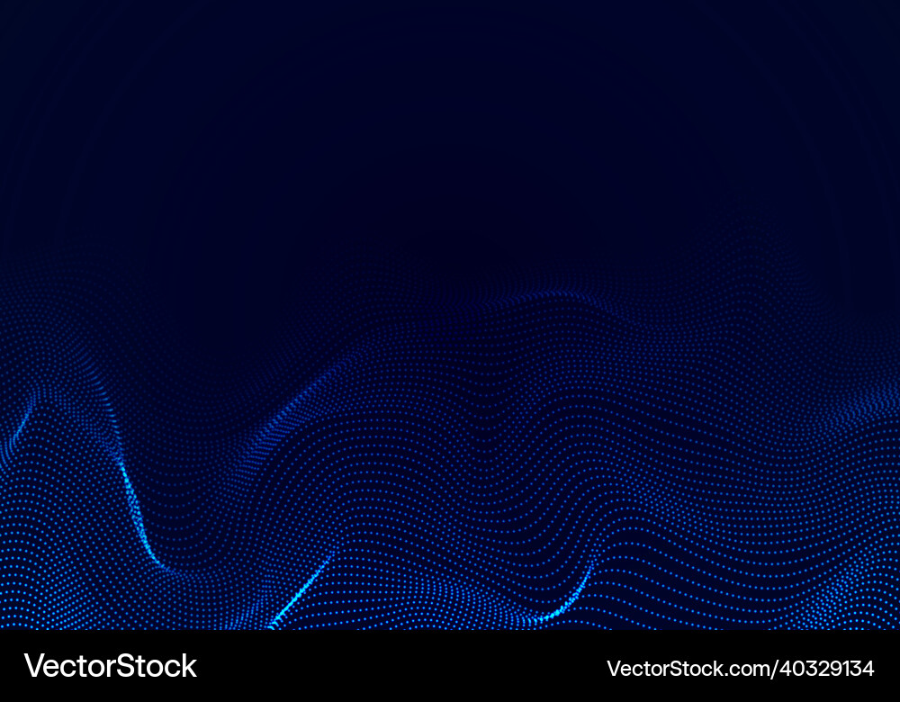 Blue particle wave background abstract dynamic Vector Image